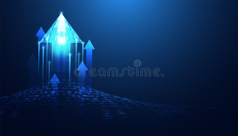 Abstract Blue Light Speed Arrow Forward Blue Background Hi-Tech Concept ...