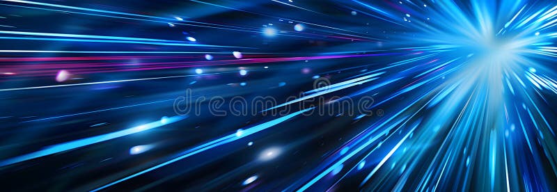 Abstract Blue Light Speed Background with Blur Effect - AI Generated ...