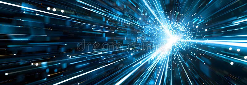 Abstract Blue Light Speed Background with Blur Effect - AI Generated ...