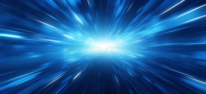 Abstract Blue Light Speed, Hyperspace Background Colorful Zoom Light ...