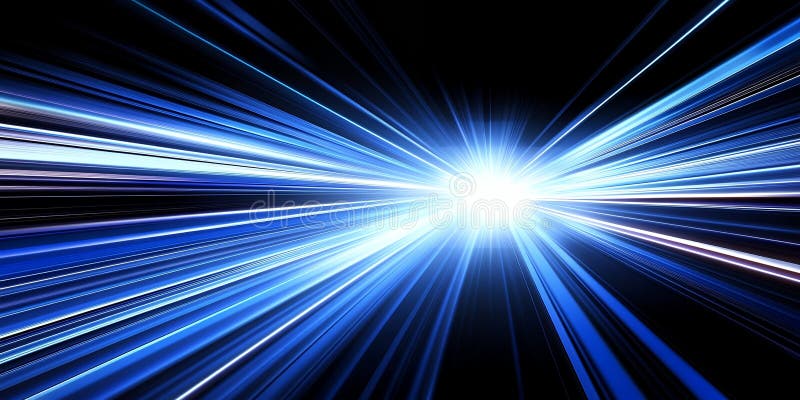 Abstract Blue Light Speed Lines Radiating Energy Burst Background Stock ...