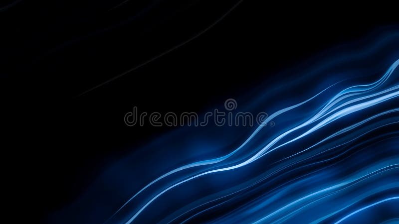 Abstract Blue Light Streaks on Black Background: Dynamic, Elegant ...