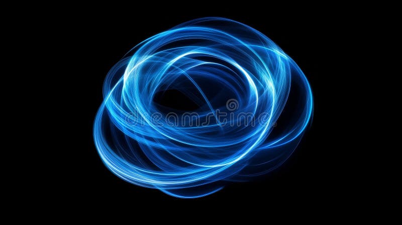 Abstract Blue Light Swirl on Black Background Stock Photo - Image of ...