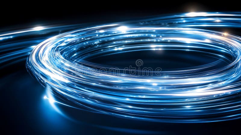 Abstract Blue Light Trails Circular Motion Design Stock Photo - Image ...
