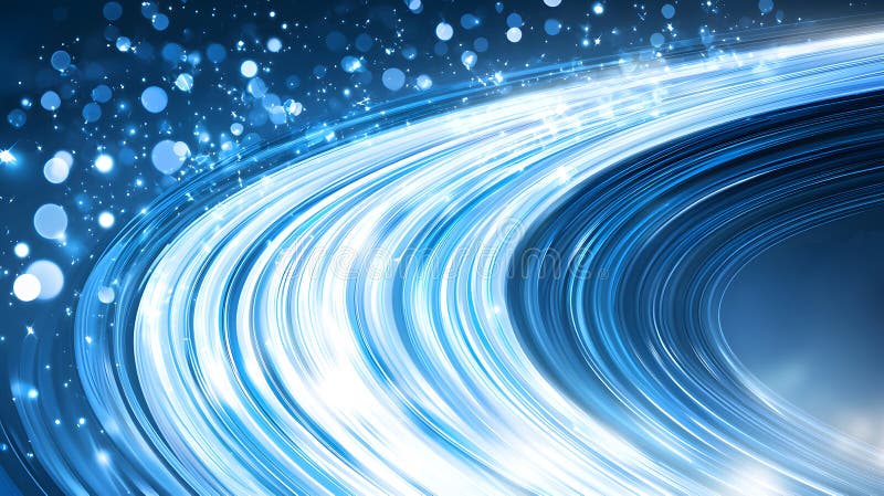 Abstract Blue Light Trails Creating a Dynamic Effect Stock Photo ...