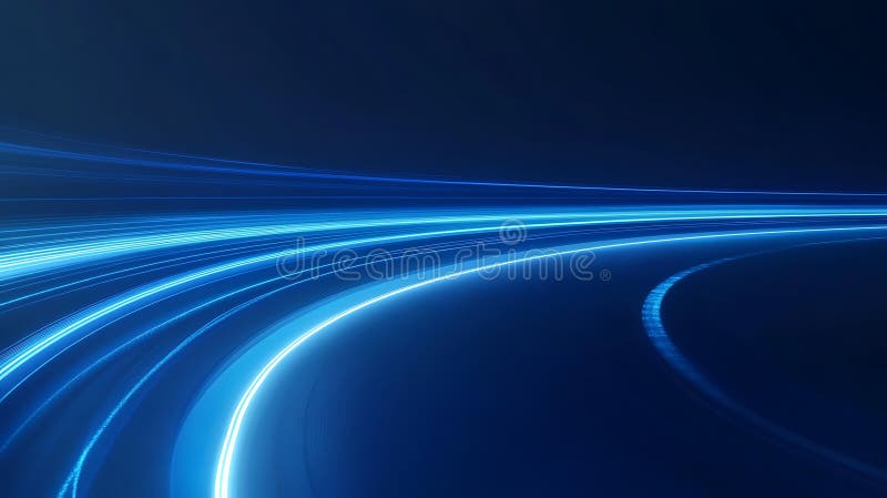 Abstract Blue Light Trails Curve Dynamic Design Stock Image - Image of ...