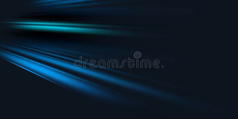 Abstract Blue Light Trails in the Dark, Motion Blur Effect Stock ...