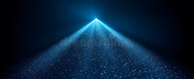Abstract Blue Light Triangle on Black Background Stock Illustration ...