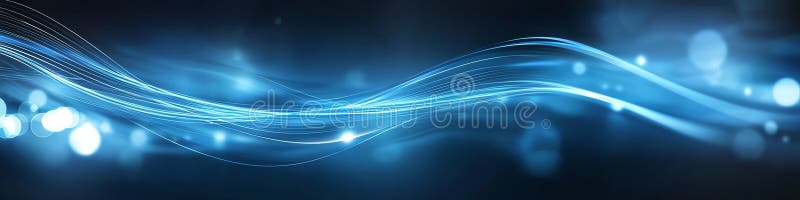 Abstract Blue Light Wave Background Featuring Glowing Particles and ...