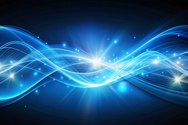 Blue Light Wave Abstract Background Stock Illustration - Illustration ...