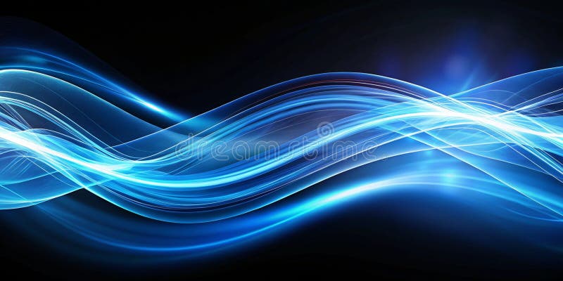 Blue Light Wave Abstract Background Stock Illustration - Illustration ...