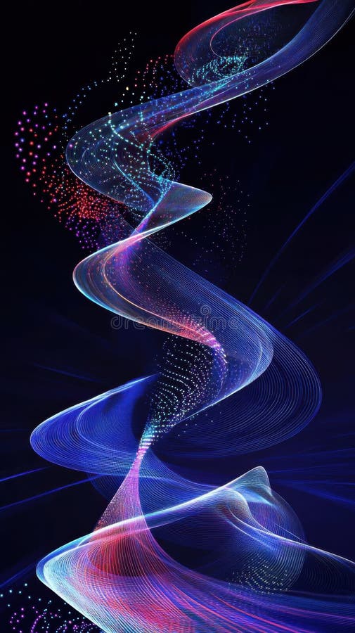 Abstract Blue Light Wave Forms Digital Art and Visual Fluidity ...