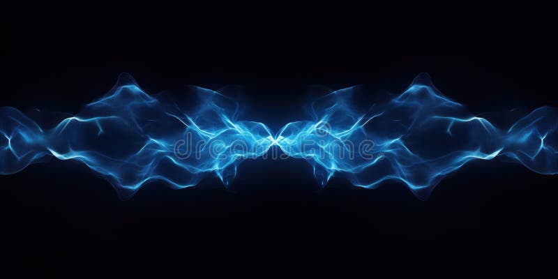 Abstract Blue Light Waves Creating Dynamic Energy Patterns Against ...