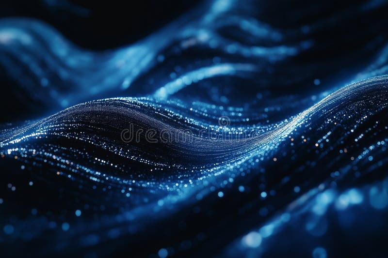 Abstract Blue Light Waves: Flowing Energy and Digital Data Stock ...