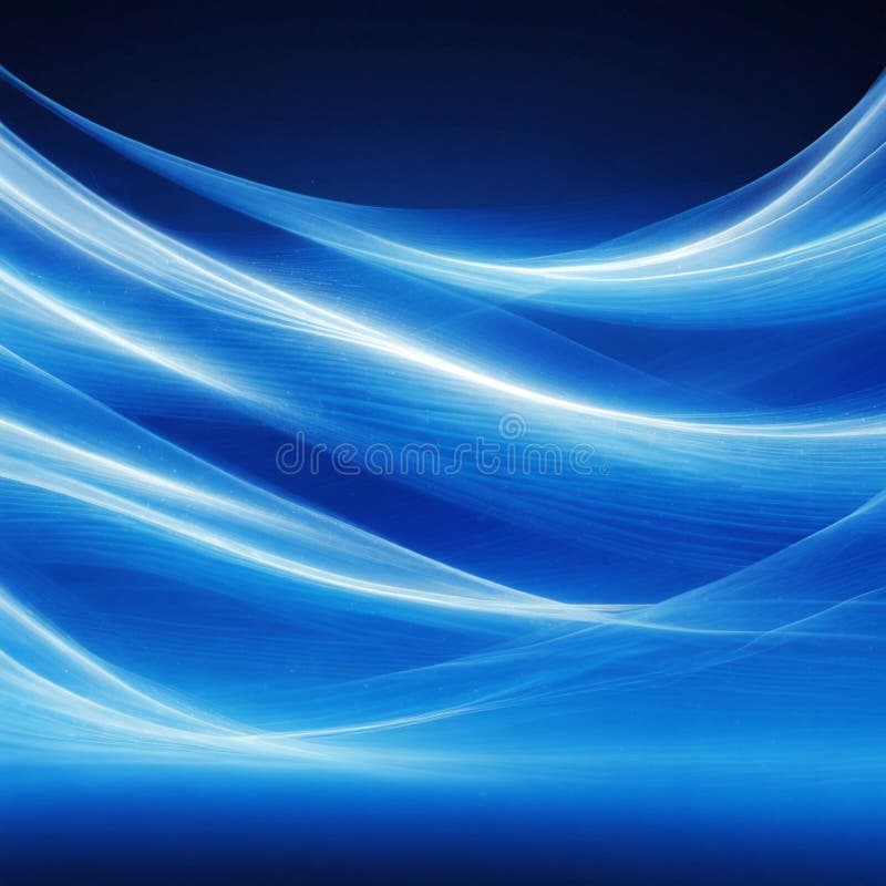 Abstract Blue Light Waves, Isolated on Natural Background Stock ...