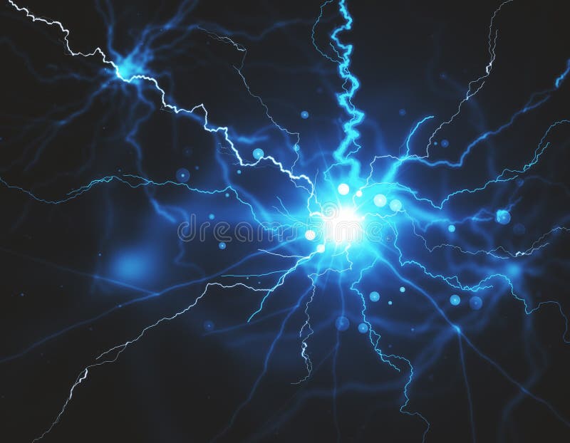 Abstract Blue Lightning Backdrop Stock Illustration - Illustration of ...
