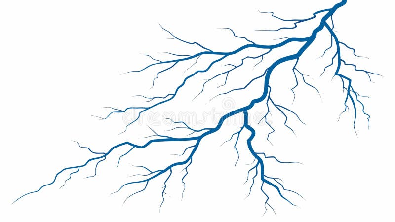Abstract Blue Lightning Branching, Electrical Discharge, Network ...
