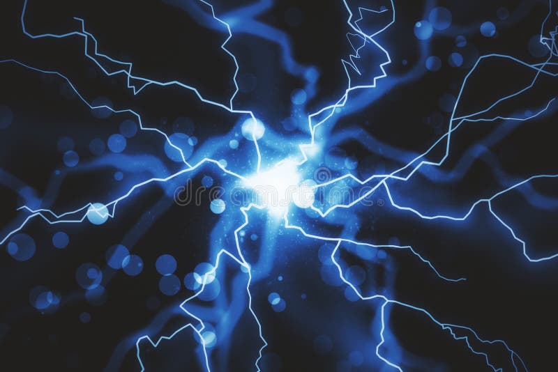 Abstract Blue Lightning Neon Background Stock Illustration ...