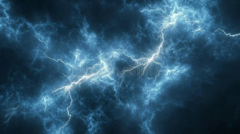Abstract Blue Lightning Storm Background Stock Illustration ...