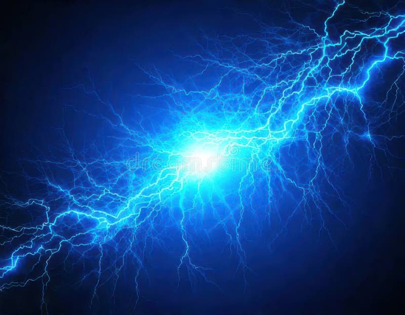 Abstract Blue Lightning Vector Science Background Stock Illustration ...