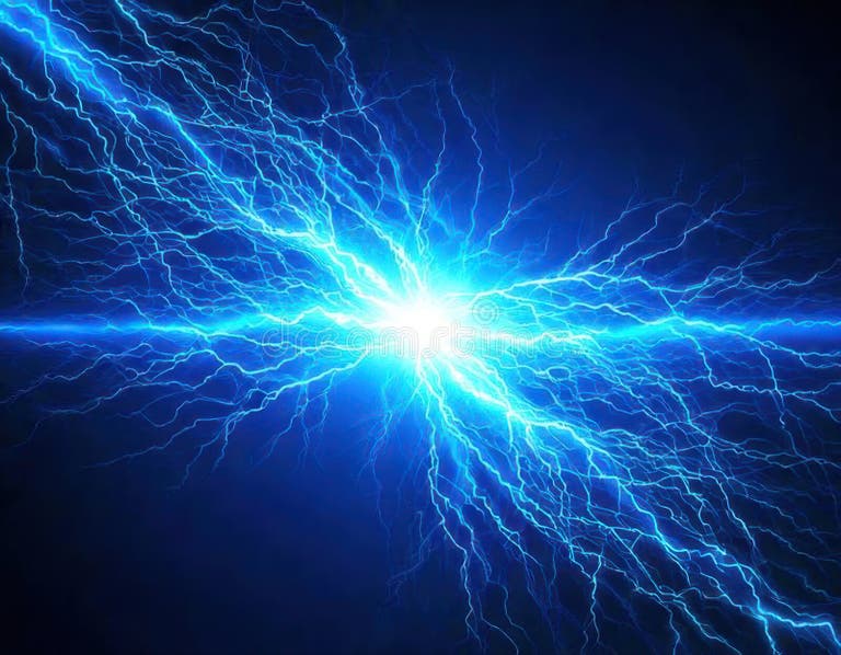 Abstract Blue Lightning Vector Science Background Stock Illustration ...