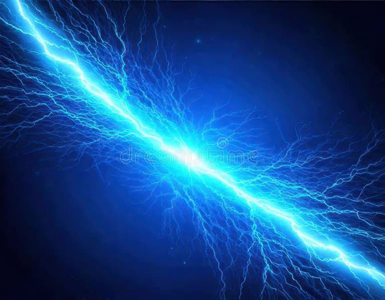 Abstract Blue Lightning Vector Science Background Stock Illustration ...
