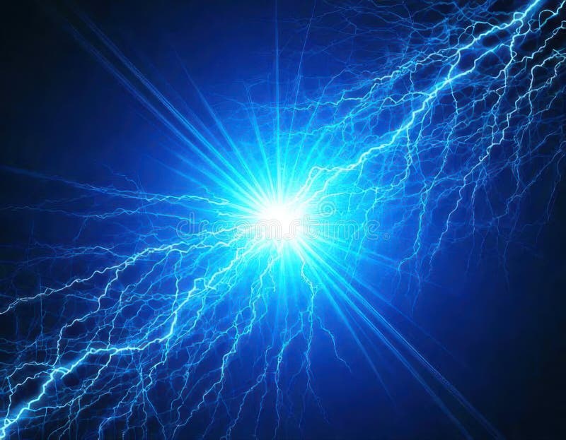 Abstract Blue Lightning Vector Science Background Stock Illustration ...