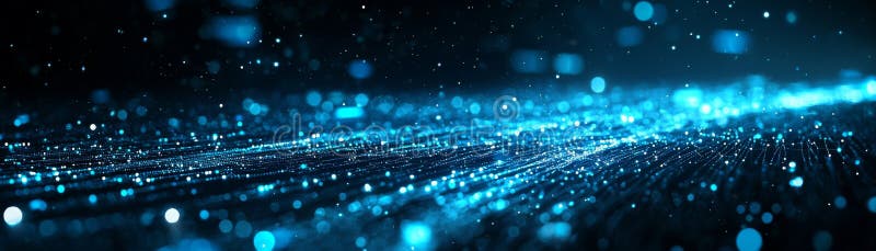 Abstract Blue Lights a Digital Bokeh of Connection and Flow Stock ...