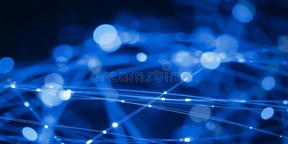 Abstract Blue Lights and Glowing Strings Stock Illustration ...