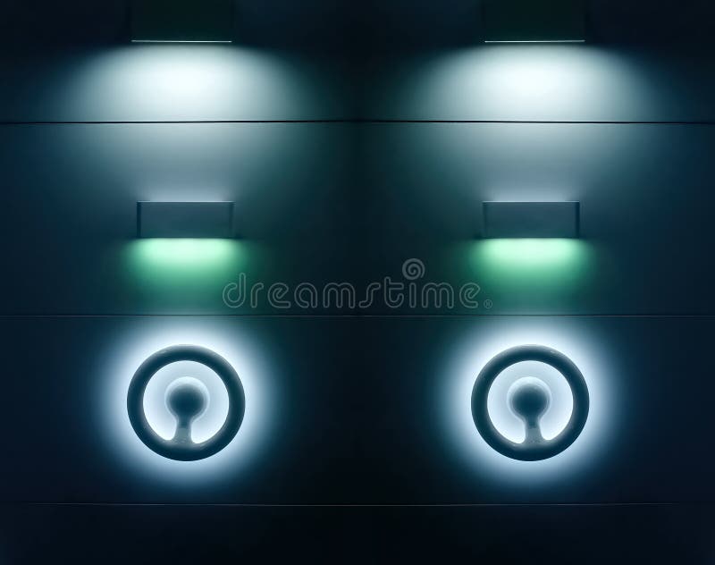 Abstract Blue Lights and Shadows on the Wall Stock Illustration ...