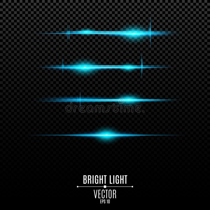 Abstract Blue Lights on a Transparent Background. Bright Flashes and ...