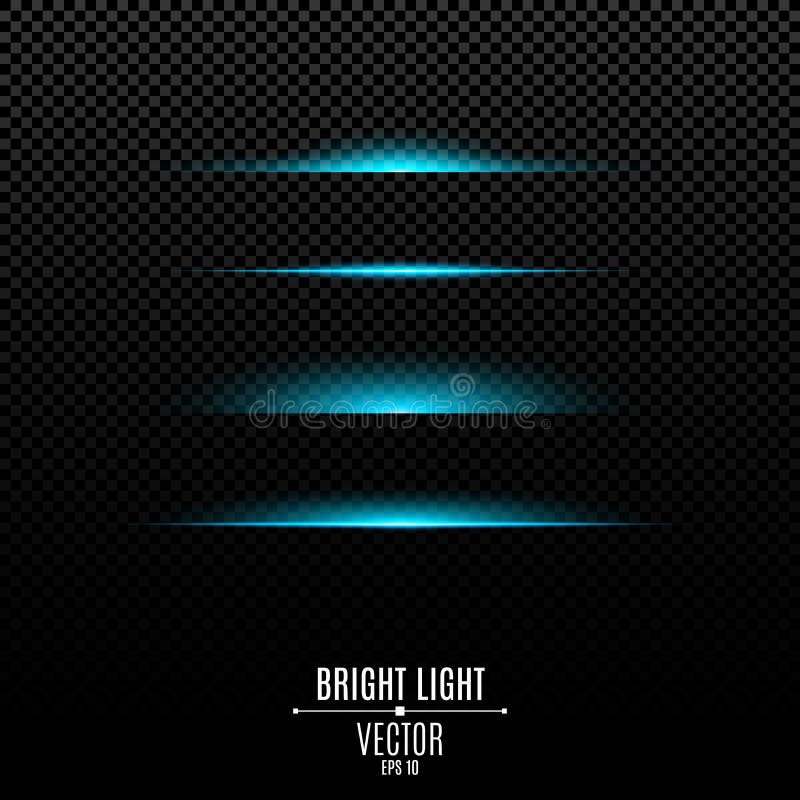 Abstract Blue Lights on a Transparent Background. Bright Flashes and ...