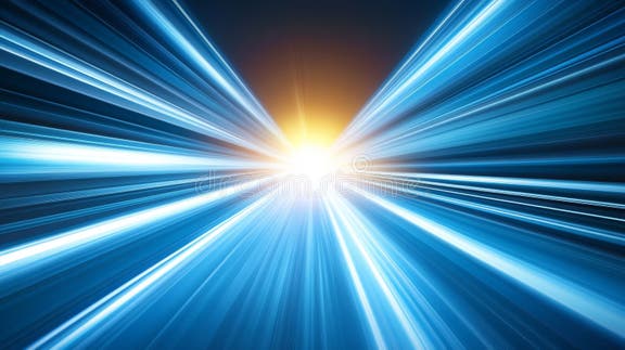 Abstract Blue Lights Zooming in the Background Create a Speed Motion ...