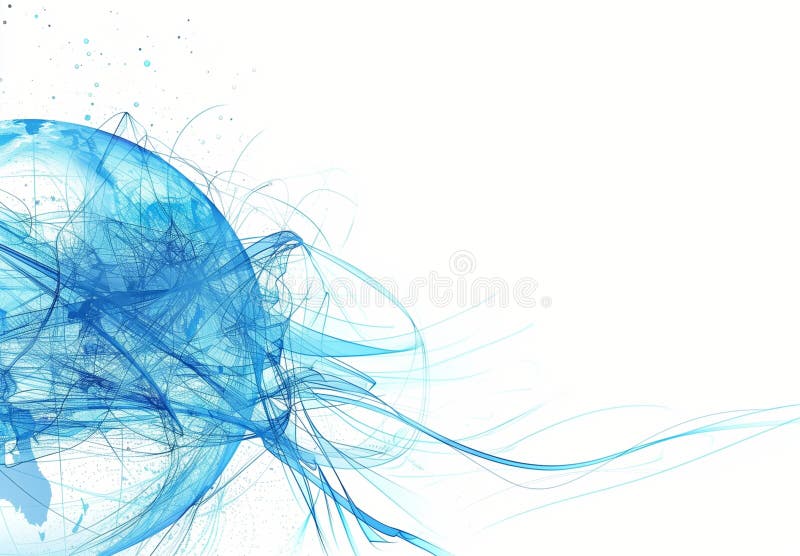 Abstract Blue Line Art on a White Background, Techy, Modern and Simple ...