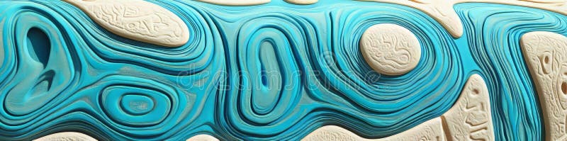 Abstract Blue Line Doodle Seamless Pattern Set. Creative Fun Squiggle ...