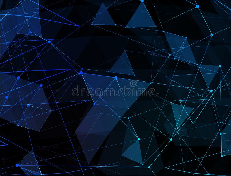 Abstract Blue Line Network Background. Technology Stock Illustration ...