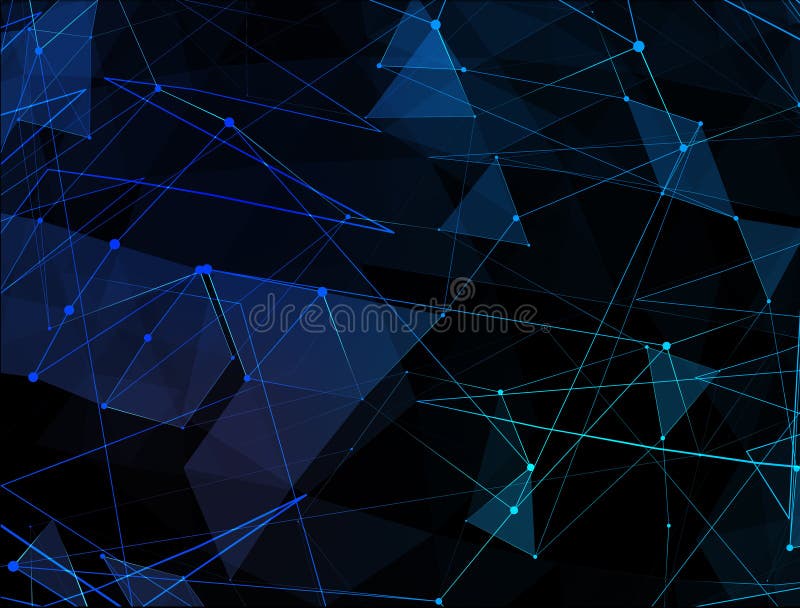 Abstract Blue Line Network Background. Technology Stock Illustration ...