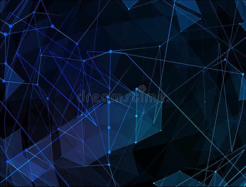 Abstract Blue Line Network Background. Technology Stock Illustration ...