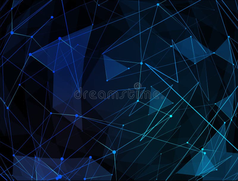Abstract Blue Line Network Background. Technology Stock Illustration ...