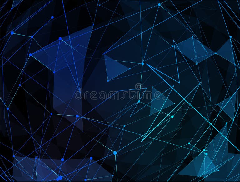 Abstract Blue Line Network Background. Technology Stock Illustration ...