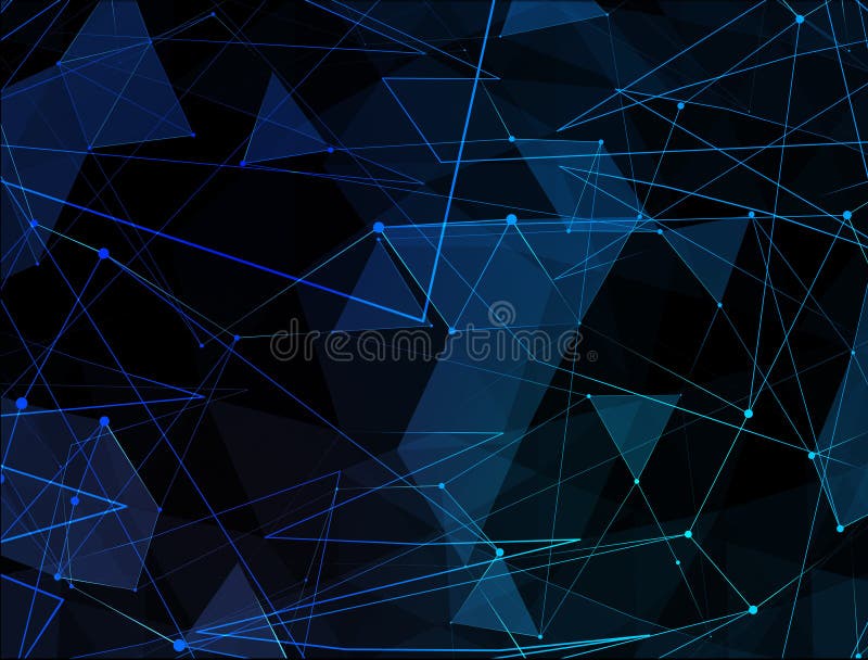 Abstract Blue Line Network Background. Technology Stock Illustration ...