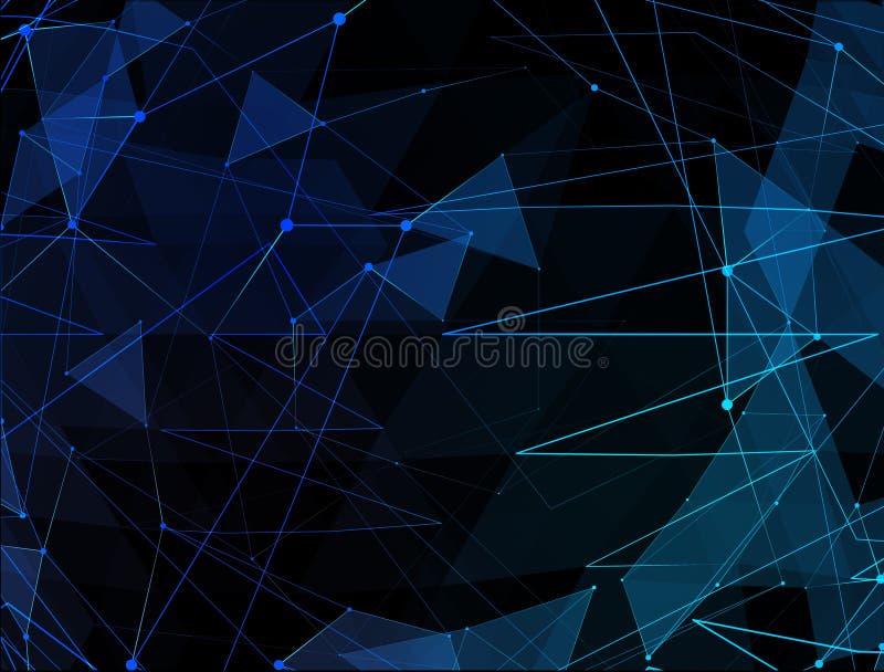 Abstract Blue Line Network Background. Technology Stock Illustration ...