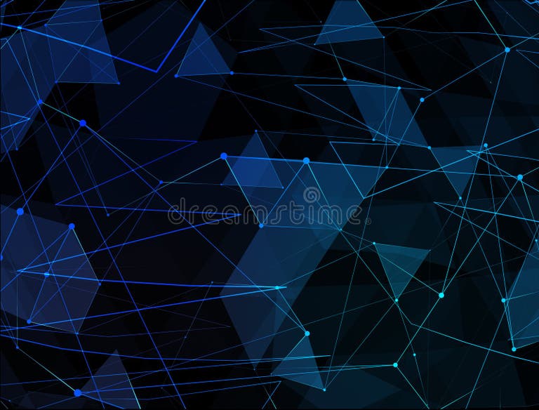 Abstract Blue Line Network Background. Technology Stock Illustration ...