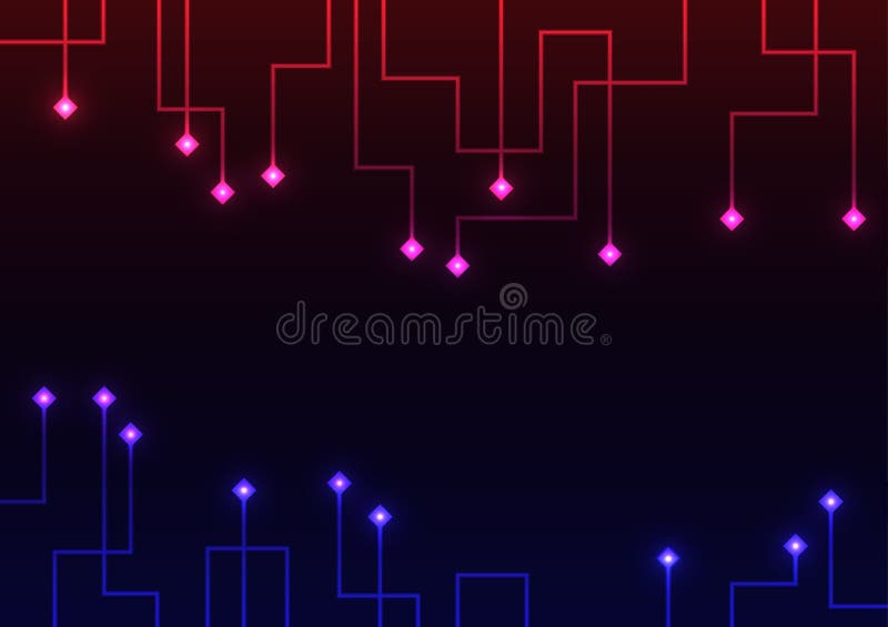 Abstract Blue Line Tech Pattern Red Chip Decoration Presentation ...