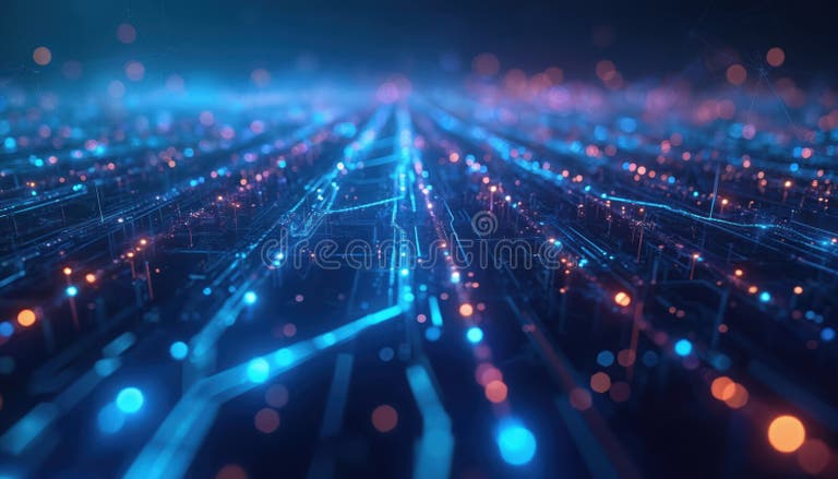 Abstract Blue Lines Converge Define Direction Technology Background ...