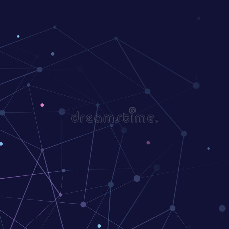 Abstract Blue Lines and Dots Background - Vector Stock Vector ...