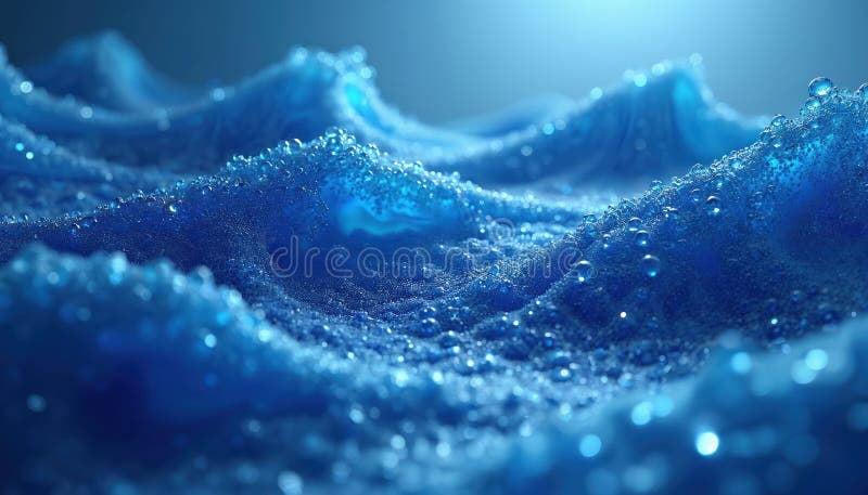 Abstract Blue Liquid Background Animation. Digital Water Flow, Motion ...