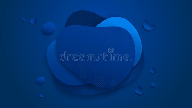 Abstract Blue Liquid Banner with Gradient. Dynamical Geometric Forms ...