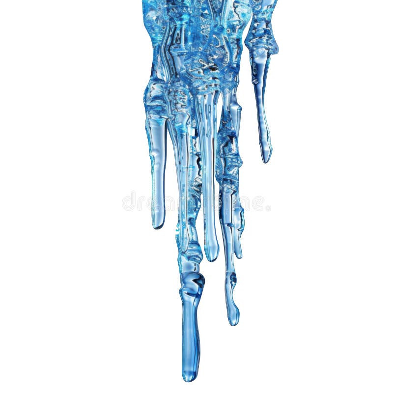 Abstract Blue Liquid Dripping Down Against a White Background Stock ...