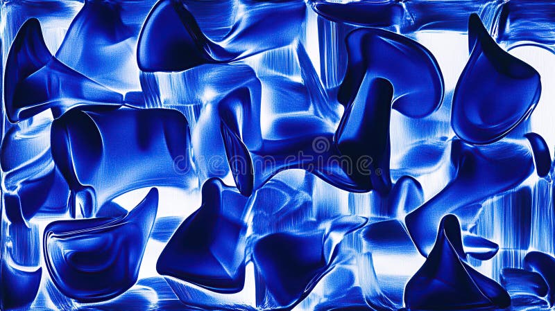 Abstract Blue Liquid Forms, Digital Art, White Background, Website ...